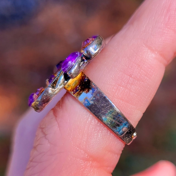 Jewelry | Twisted Color Explosion Pink Purple Gem Tie Dye Ring One Size ...